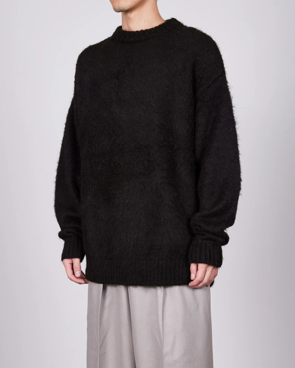 【MARKAWARE】FINE ALPACA CREW NECK JUMPER / NATURAL BLACK – Butterfly Clutch