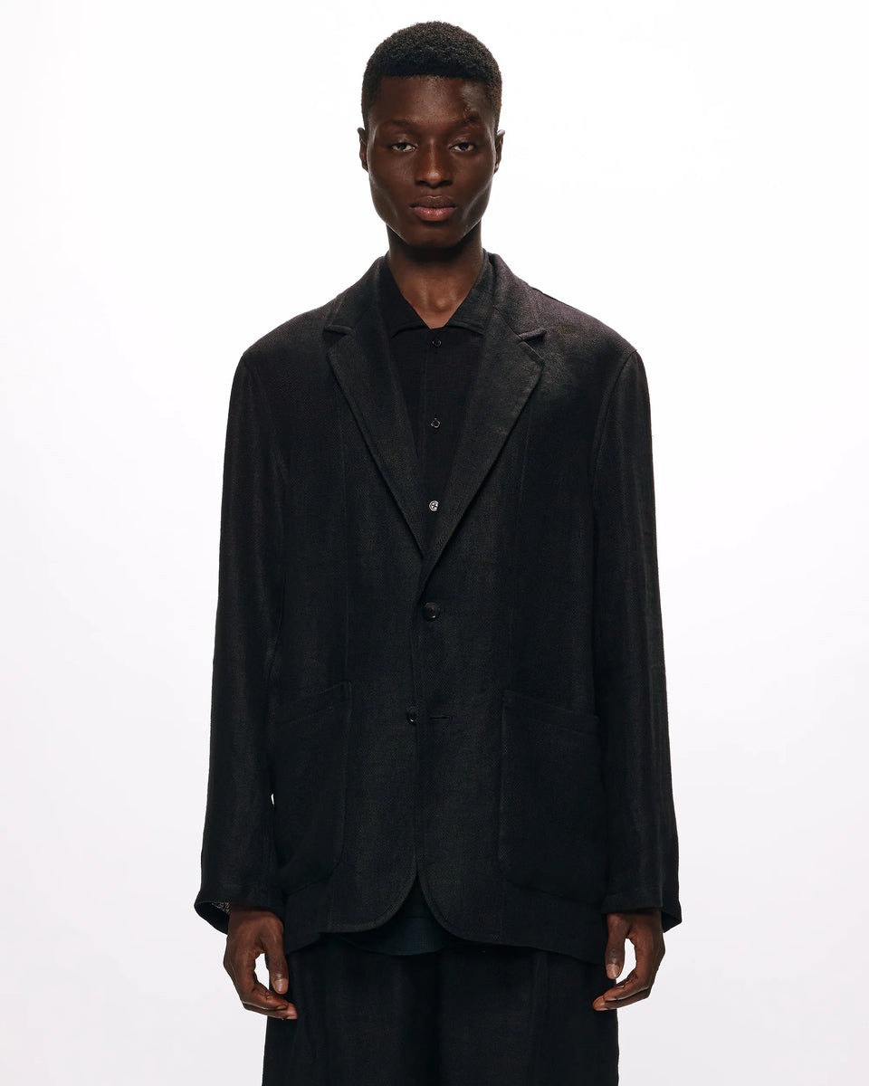 【marka】LINEN HERRINGBONE STROLL AROUND JACKET / BLACK – Butterfly Clutch