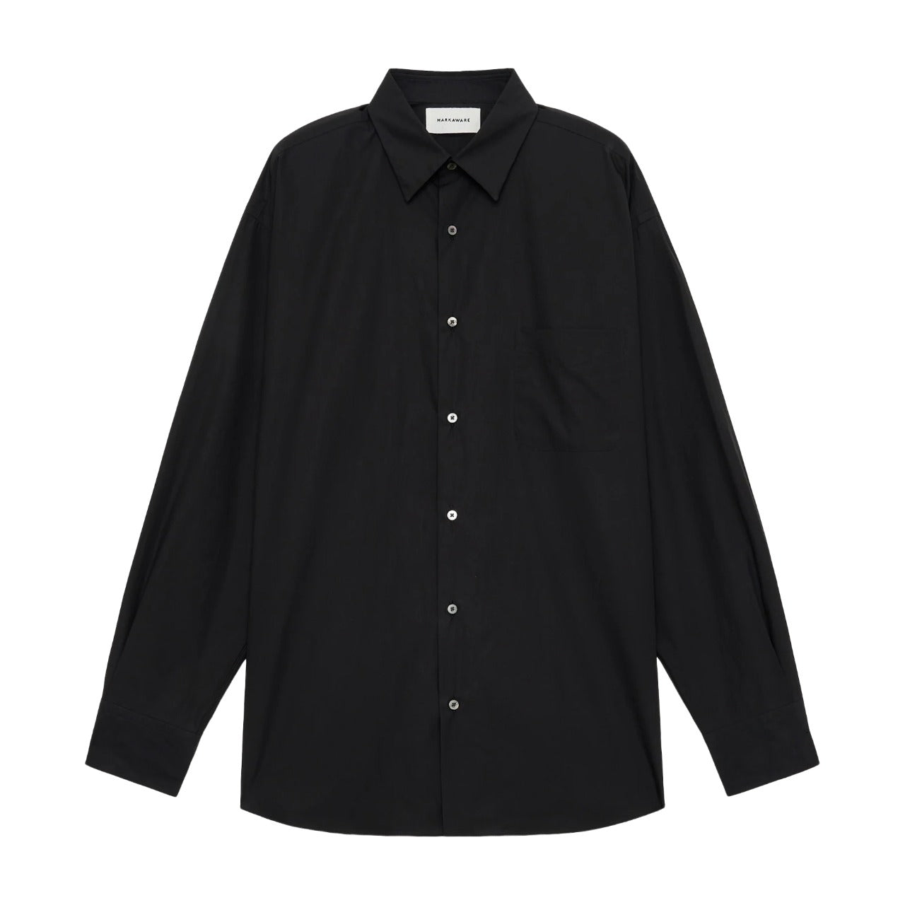 【MARKAWARE】ORGANIC GIZA TYPEWRITER COMFORT FIT SHIRT / BLACK – Butterfly Clutch