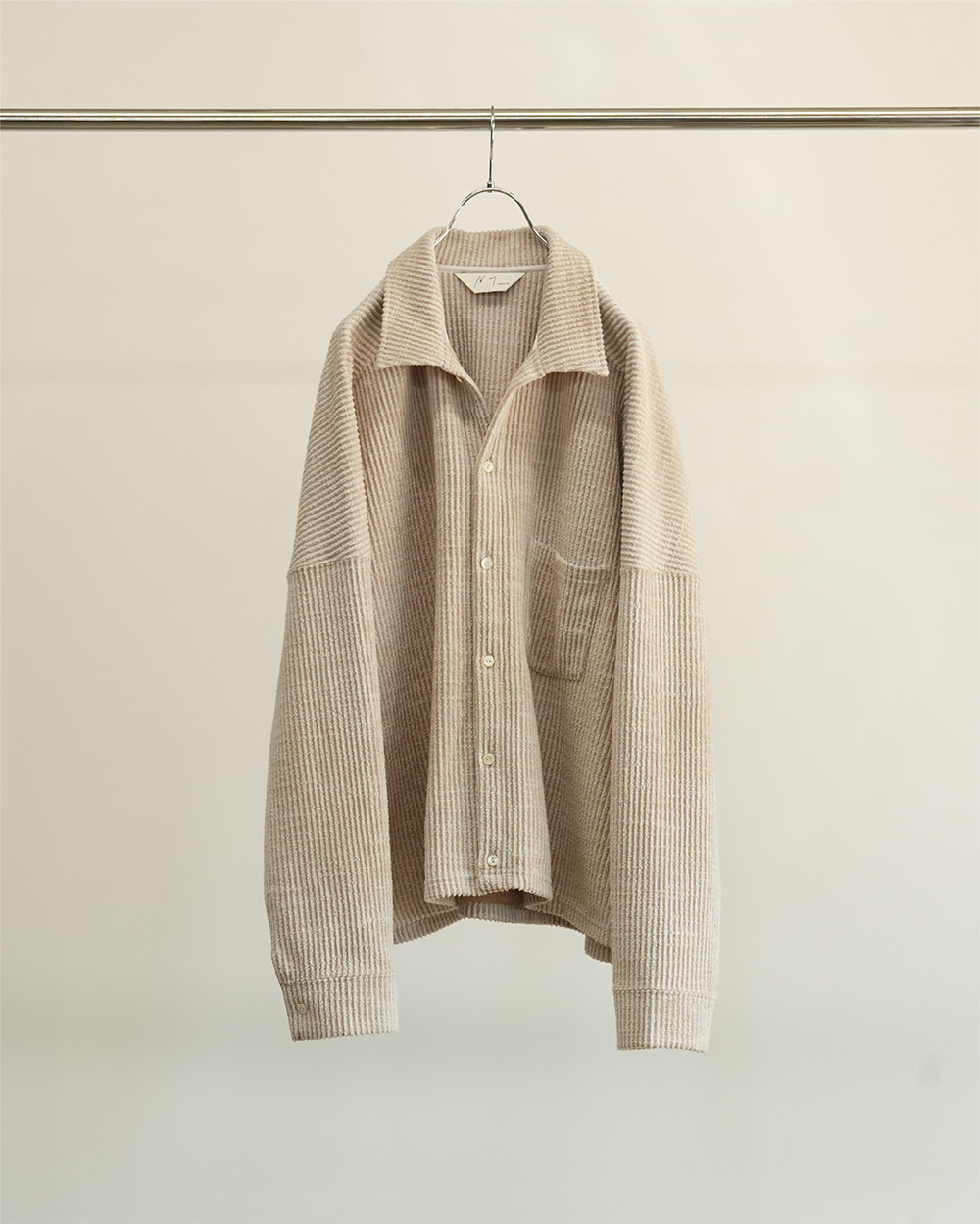 【ANCELLM】CUT STRIPE SHIRT / BEIGE – Butterfly Clutch