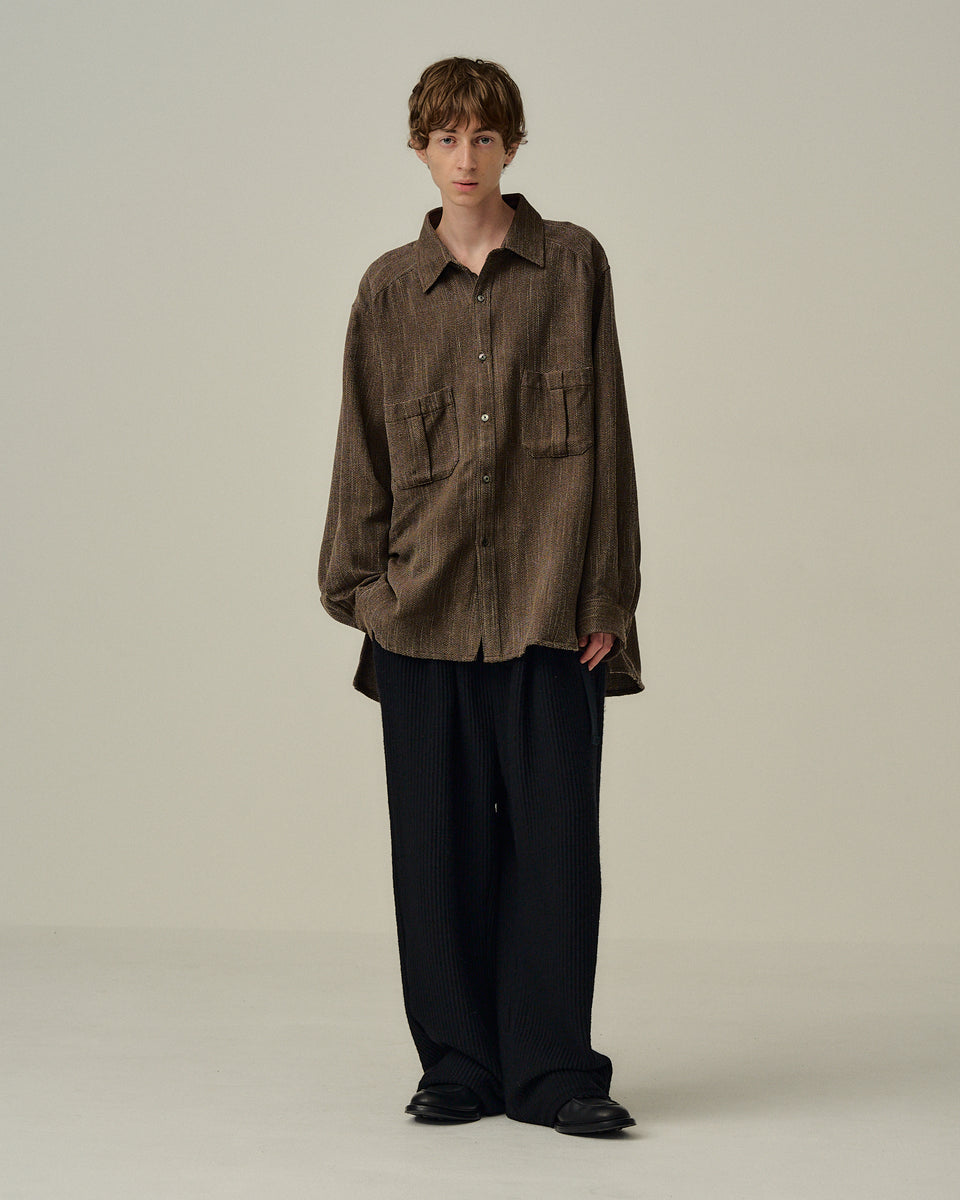 【ANCELLM】WOOLCORD BELTLESS SLACKS / BLACK – Butterfly Clutch